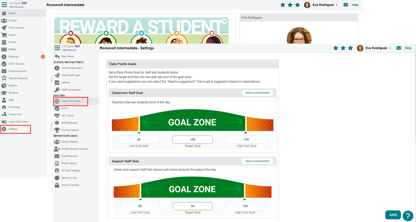 Daily Point Goals - PBIS Rewards Support Center